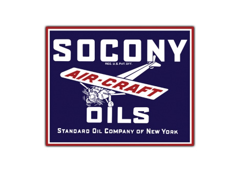 Socony Aircraft Oil Vintage Sign by SignPast - Free Shipping
