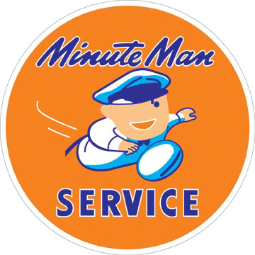 Minute Man Vintage Sign, Minute Man Service Vintage Garage Sign