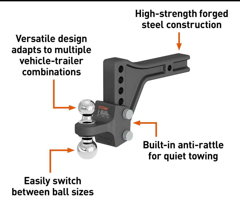 Curt HD WD Adjustable Ball Mount - Read Reviews & FREE SHIPPING!
