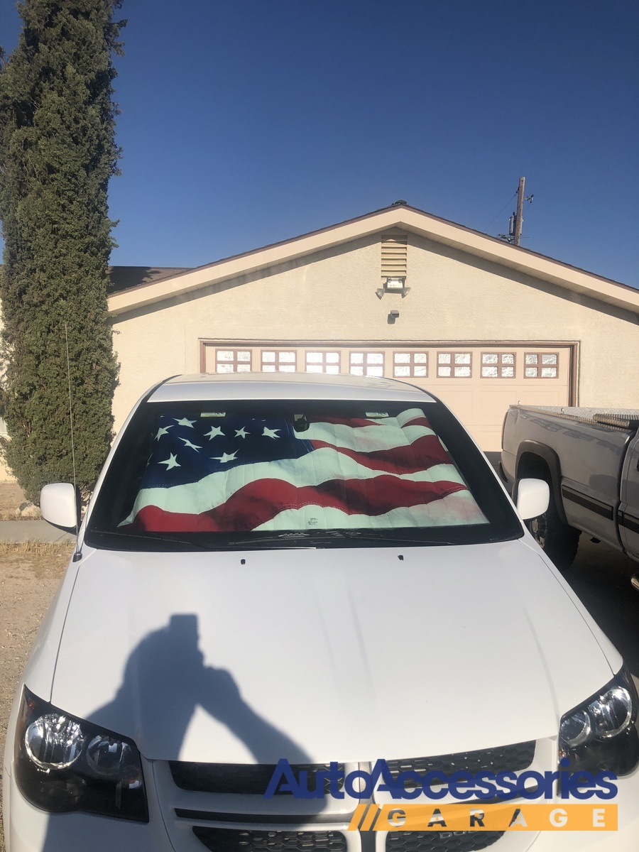 Intro-Tech American Flag Car Windshield Sun Shade - Free Shipping
