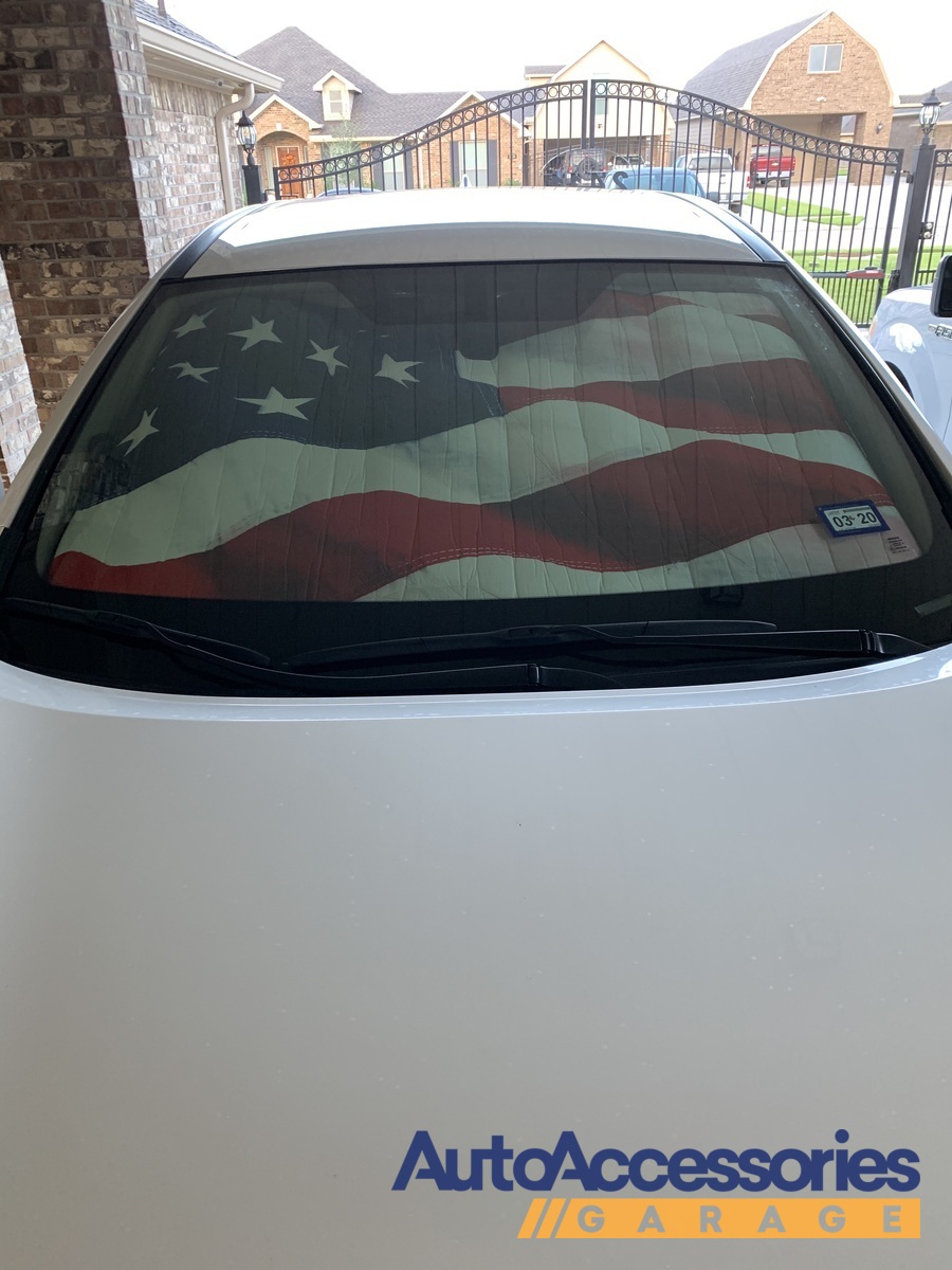 Intro-Tech American Flag Car Windshield Sun Shade - Free Shipping