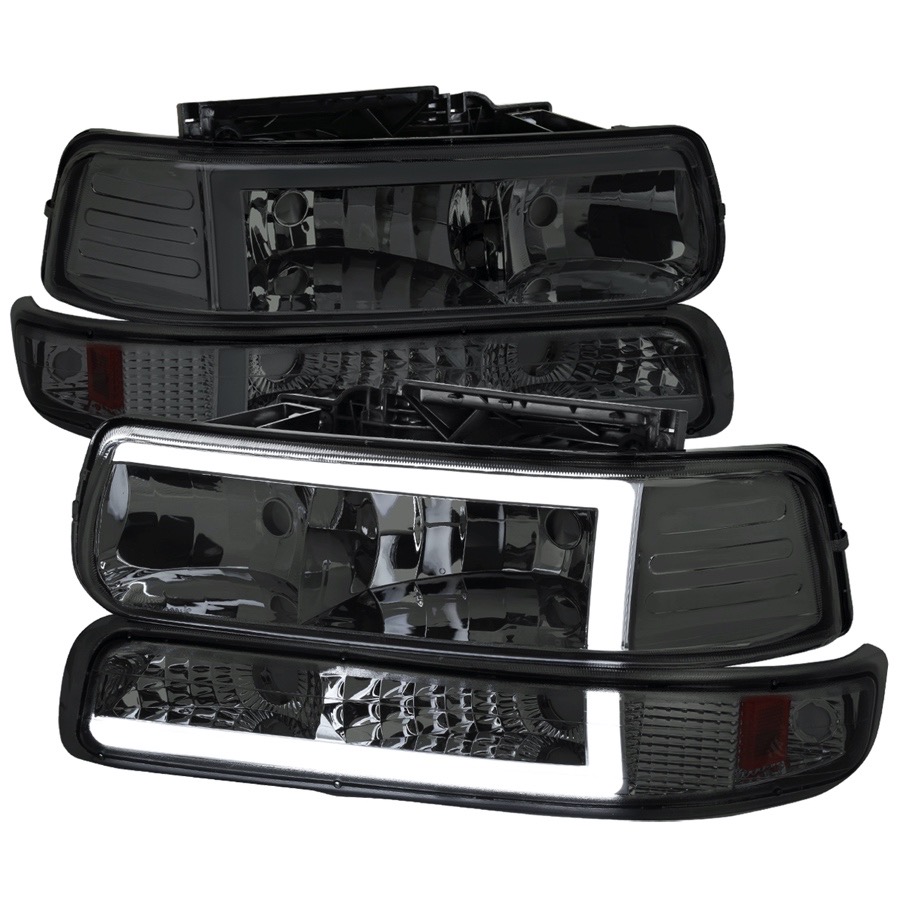 Euro Headlights with LED DRL Bar and Bumper Lights - Spec-D 2LBLH ...