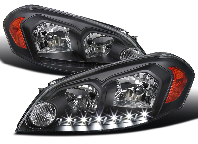 Euro Headlights with LED DRL Lights - Spec-D 2LH-IPA06JM-V2-RS
