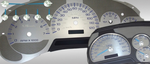 Stainless Steel Gauge Face Kit - US Speedo SSGM20B