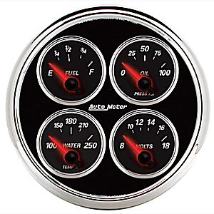 Street Rod Designer Black II Quad Gauge - AutoMeter 1211